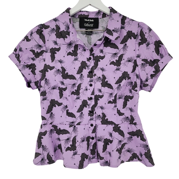 Modcloth | Tops | Modcloth X Collectif Feeling Scary Happy Peplum ...